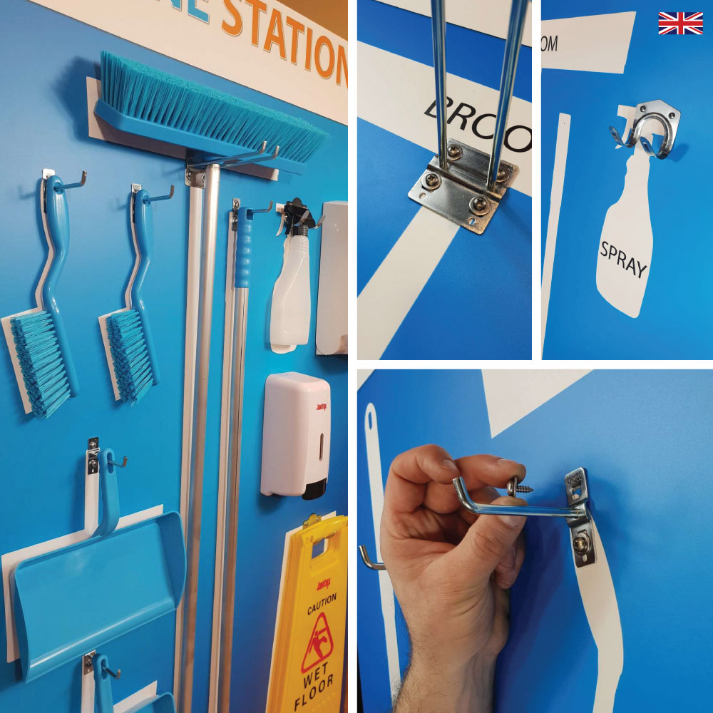Wall Mounted Cleaning Station Shadow Board from Go Industro