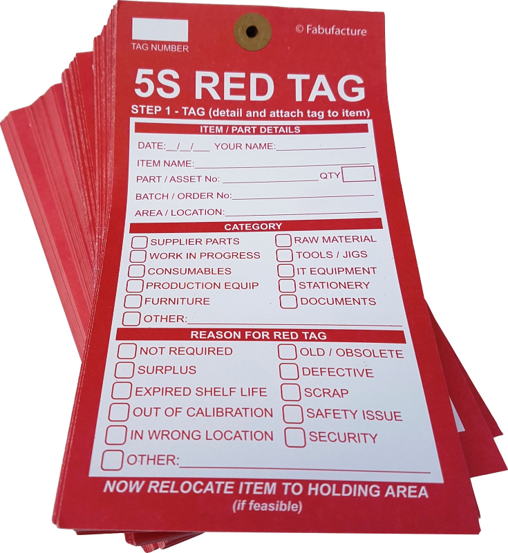 Red Tags for 5S from Go Industro